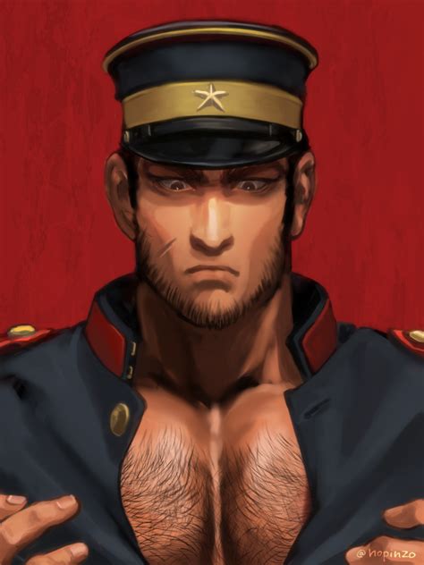 Nopinzo Tanigaki Genjirou Golden Kamuy 1boy Bara Beard Stubble