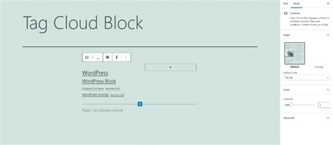 how to use the wordpress tag cloud block