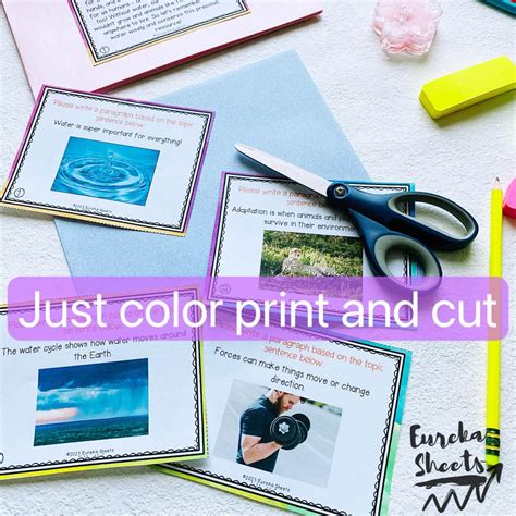 Free Topic Sentence Activities For Elementary Eureka Sheets