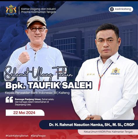 Ketua Umum Kadin Kalteng, Rahmat Nasution Hamka, Ucapkan Selamat Ulang Tahun kepada Kepala ...