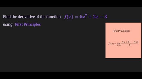 Derivatives-First principles - YouTube
