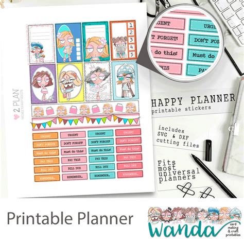 Großer Happy Planner Printable Stickers Vertikal Weekly Kit Warm Worksheets Library