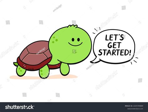 Cute Happy Turtle Speech Bubble Character Stock Vector Royalty Free