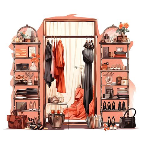Premium Ai Image Watercolor Fashion Stylist Room With Wardrobe Racks