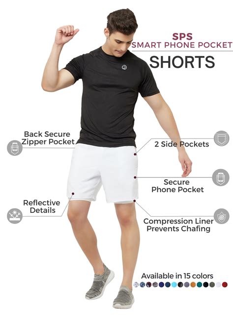 Buy Mens Phone Pocket Sports Shorts Online White Truerevo™