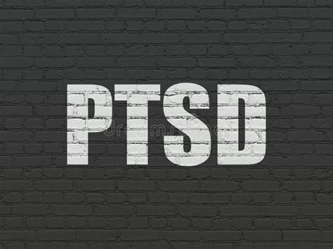 Medicine Concept Ptsd On Wall Background Stock Illustration
