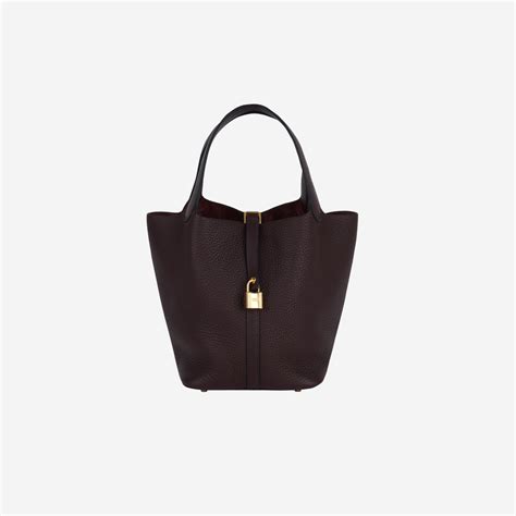 에르메스 피코탄 락 22 백 클레망스 And 골드 하드웨어 루즈 셀리에 Hermes Kream