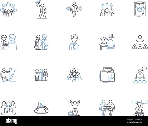 Progress Monitoring Line Icons Collection Growth Development Assessment Evaluation