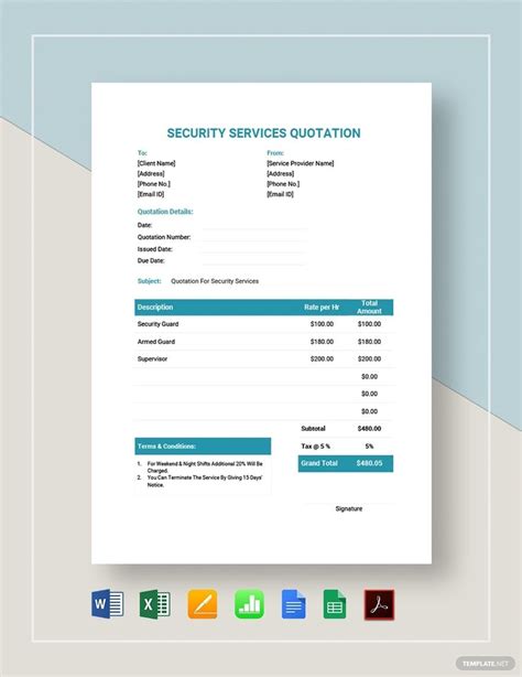 Sample Quotation Format For Security Services At Hope Whited Blog