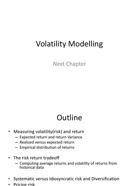 Modelling Volatility A Guide To Measuring Risk And Return In Financial
