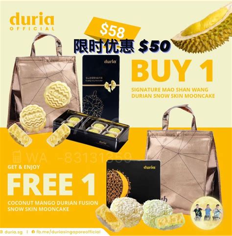 50 B1f1 Duria Signature Snowy Mooncake While Stocks Last Food