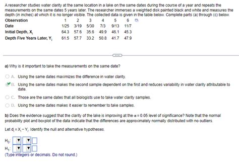 Solved B Find T0 And The P Value C Draw A Boxplot Of