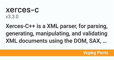 Xerces C V330 Vcpkg Ports