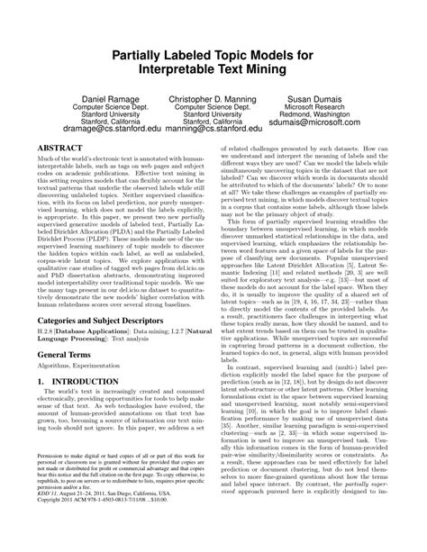 Pdf Partially Labeled Topic Models For Interpretable Text Mining