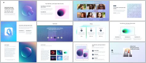 최소한의 프리젠테이션 화려한 그라데이션 흐리게 및 기하학적 배경 포트폴리오 템플릿 책자 커버 벡터 디자인입니다 전단지 전단지 브로셔 리포트 마케팅에 대 한 프레 젠 테이 션