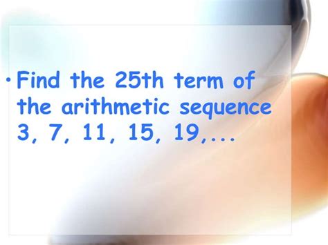 Arithmetic Sequence Ppt