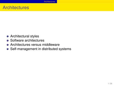 Ppt Architectures Architectural Styles Software Architectures