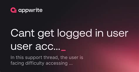 Cant Get Logged In User User Accountget In Nextjs Threads Appwrite