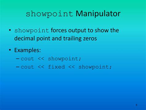 Object Oriented Programming 14 Output Formatting Using Manipulators Ppt