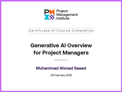 Projectmanagement Generativeai Aiinpm Futureofwork Pmi Muhammad Ahmad Saeed