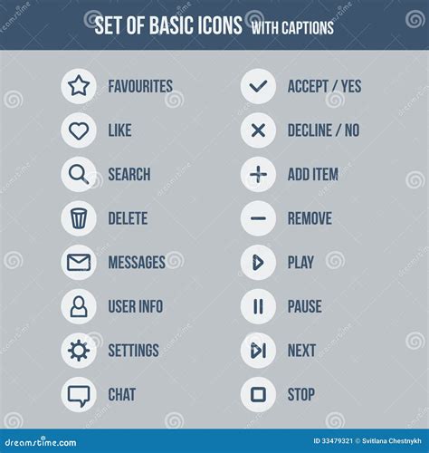 flat ui design elements set of basic web icons stock vector