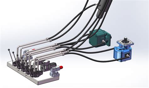 挖掘机液压系统solidworks 2016模型图纸下载 懒石网