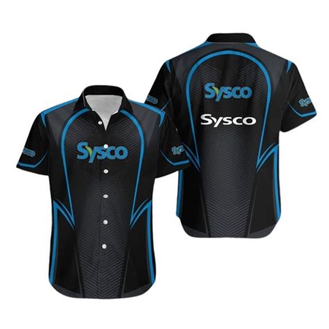 Sysco Logo Black Hawaiian Shirt Lesgusa