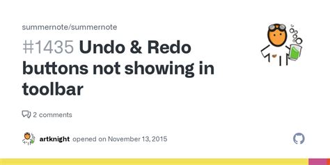 Undo And Redo Buttons Not Showing In Toolbar · Issue 1435 · Summernotesummernote · Github