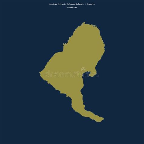 Shape Of Rendova Island Solomon Islands Yellow Stock Illustration