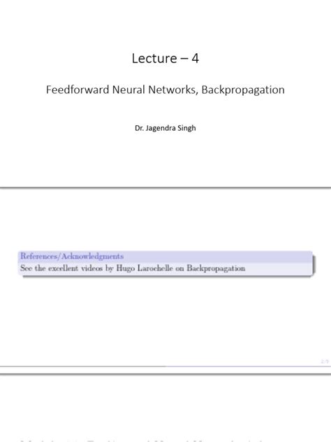 Lecture 14ffnn Pdf Artificial Neural Network Deep Learning