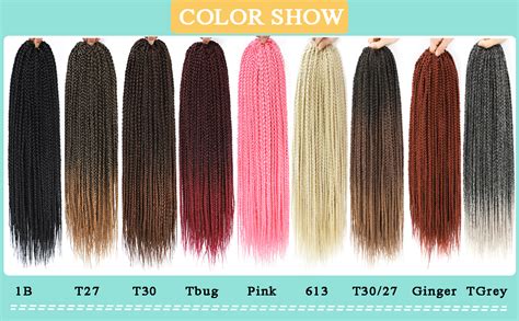 Box Braids Crochet Hair Prelooped 14 Inch 8 Packs Goddess