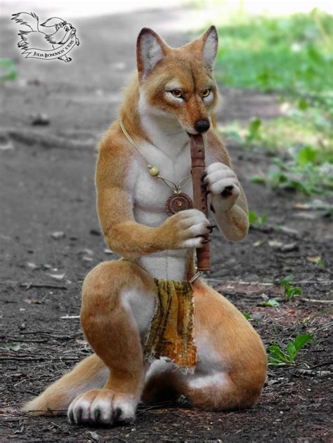 Needle Felted Anthro Coyote Furry Art Super Realistic Fursuit
