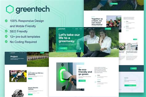 greentech green technology services elementor template kit gplcode