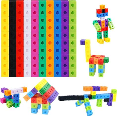 Spritegru Math Linking Cubes Set Of 100 Math Cubes Manipulative