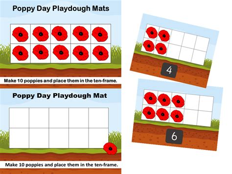 Poppy Day Playdough Mats Teaching Resources