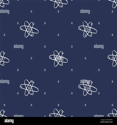 Atom Symbol Seamless Pattern Hand Drawn Vector Illustration Stock