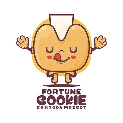 Premium Vector Fortune Cookie Cartoon Mascot Food Vector Illustration