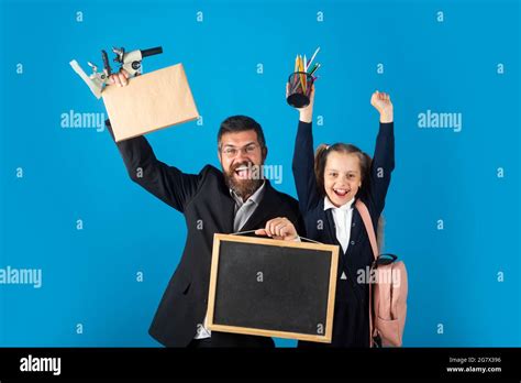 Tutor With School Girl With Successful Exercise Finish Funny Little