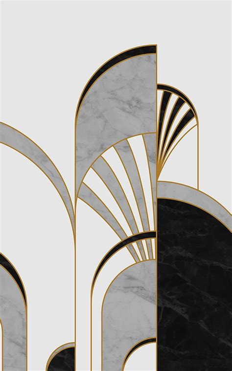 Art Deco Design With Black And White Marble