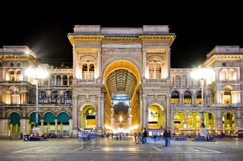Illuminated Galleria Vittorio Emanuele Ii Wallpaper Background Free