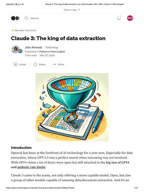 claude 3 the king of data extraction by júlio almeida mar 2024
