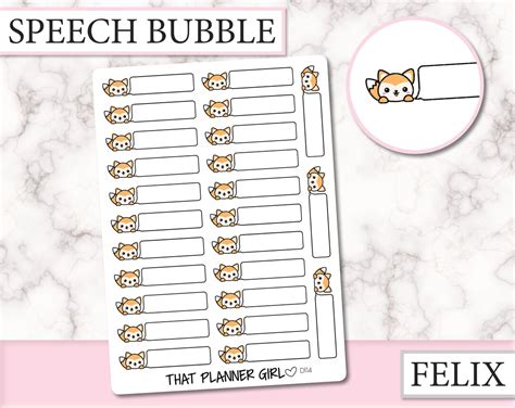 Felix Speech Bubble Perfect For Marking Events Appointments Reminders Notes Etc Hand Drawn