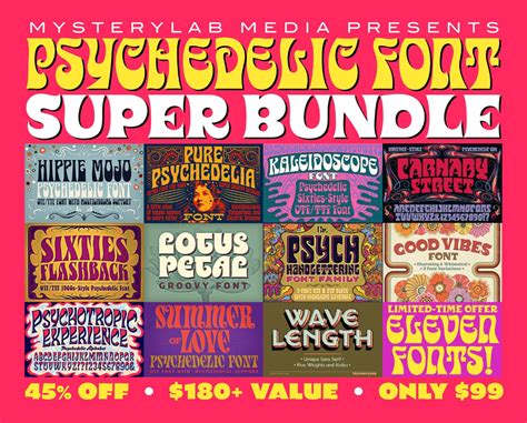 Psychedelic Font Super Bundle Etsy Artofit