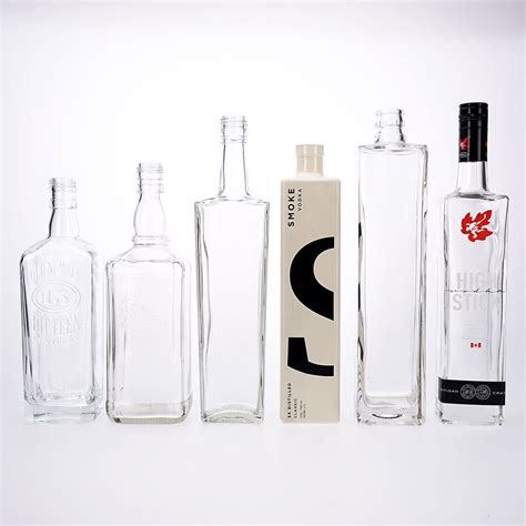 Square Glass Vodka Bottle Alcohol Drink Glass Bottle And Wine Glass