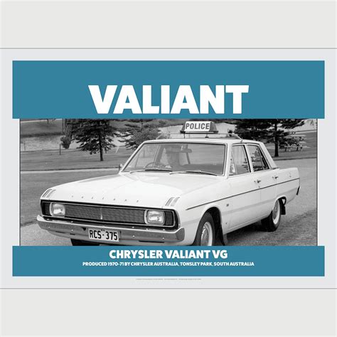 Chrysler Valiant Vg Police Car Art Print Chrysler Australia Tonsley