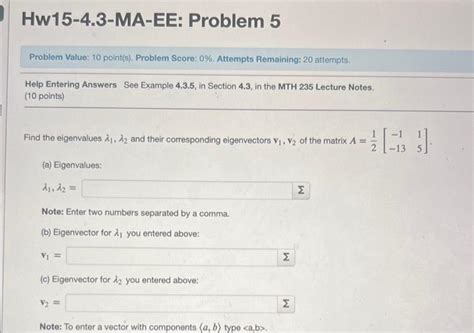 Solved Find the eigenvalues λ λ and their corresponding Chegg com