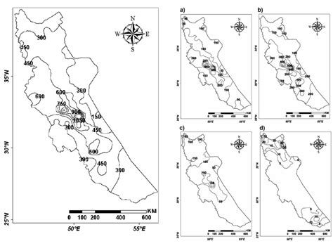 Spatial Distribution Of The Mean Annual Precipitation In Western Iran Download Scientific