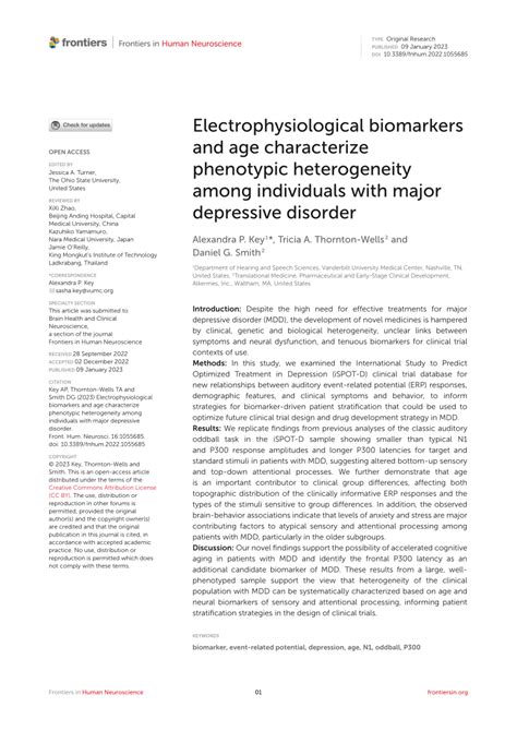 Pdf Electrophysiological Biomarkers And Age Characterize Phenotypic Heterogeneity Among