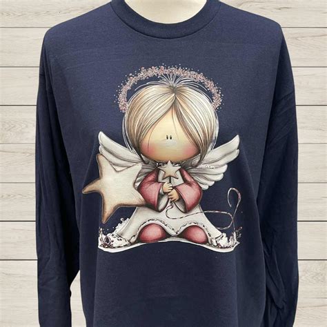 Halo Of Stars Angel Christmas Long Sleeve Shirt Sweet Holiday Angel