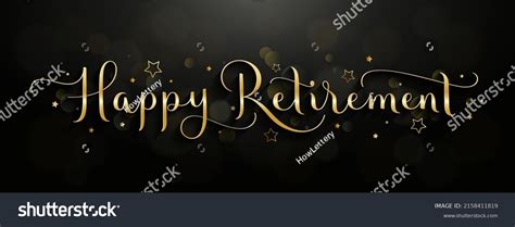 Happy Retirement Metallic Gold Vector Brush Stock Vector Royalty Free